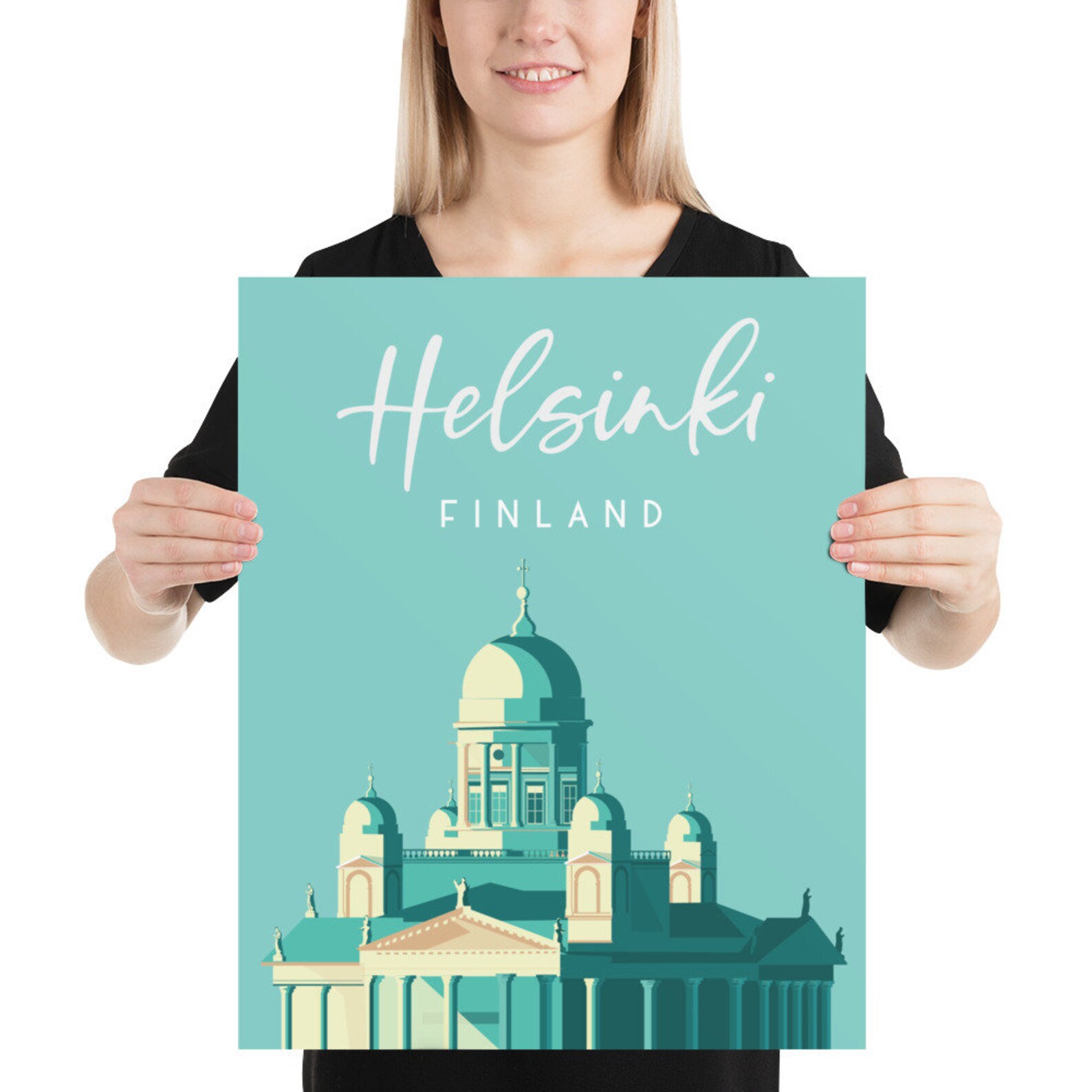 Helsinki Finland Poster Finland Art Print Travel Poster | Etsy