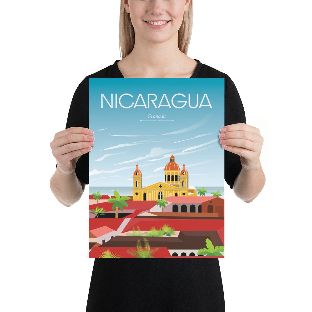 Nicaragua Granada Travel Poster Wall Art Print Digital Art - Etsy