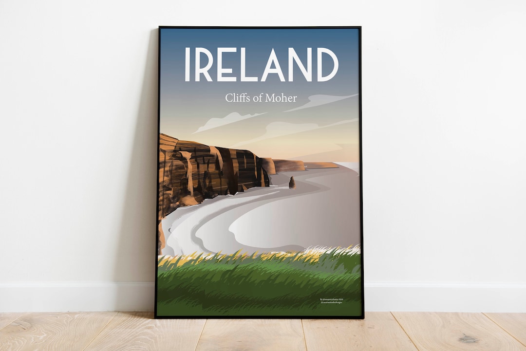 Cliffs of Moher Ireland Travel Poster | Enhanced Matte Paper Perfect ...