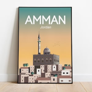 Amman Jordan Travel Poster Wall Art Poster Print Sizes: - Etsy