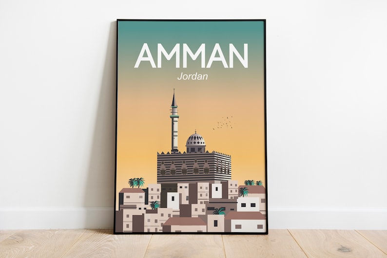 Amman Jordan Travel Poster Wall Art Poster Print ! Sizes: (inches) 8x10 ...