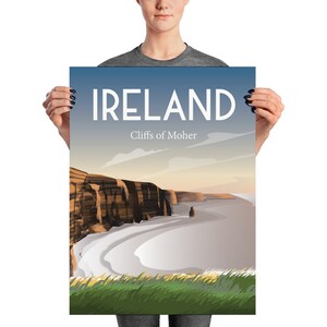Cliffs of Moher Ireland Travel Poster | Enhanced Matte Paper Perfect ...