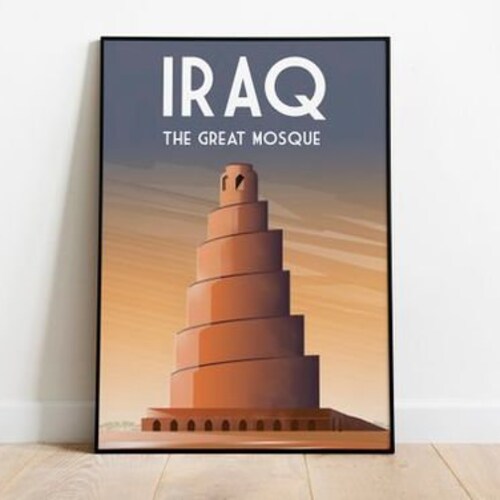 Iraq Travel Poster the Great Mosque Travel Poster Sizes: - Etsy