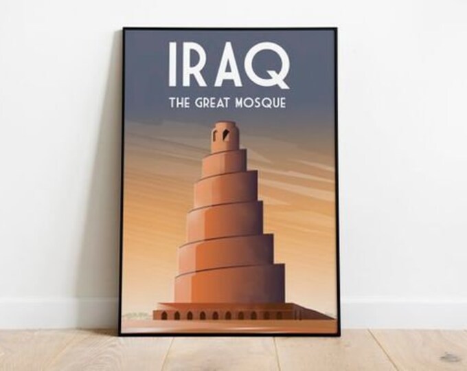 Iraq Travel Poster the Great Mosque Travel Poster Sizes: - Etsy