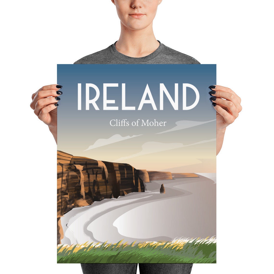 Cliffs of Moher Ireland Travel Poster | Enhanced Matte Paper Perfect ...