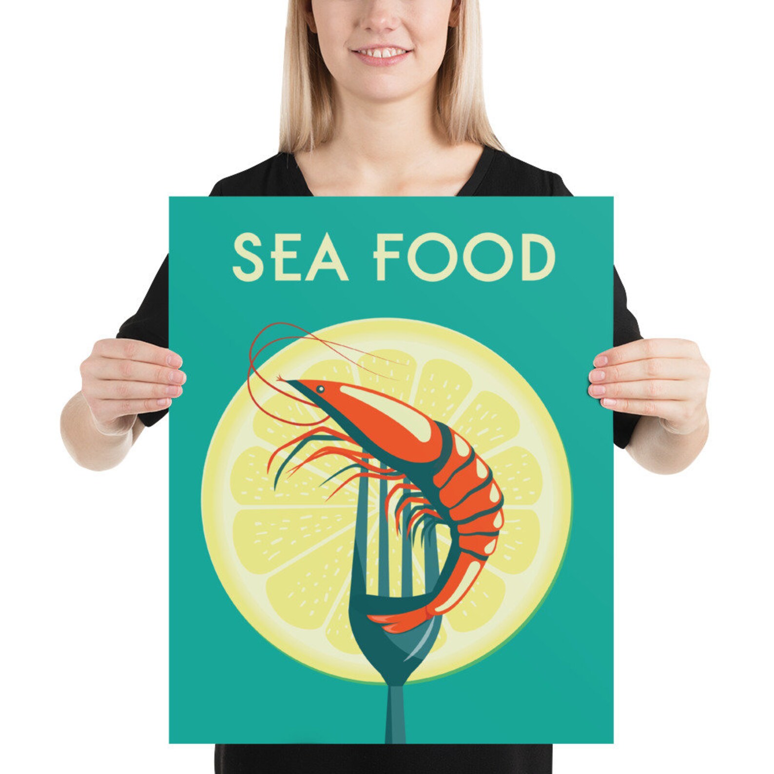 Sea Food Poster Kitchen Shrimp Poster Home Decoration Vintage - Etsy