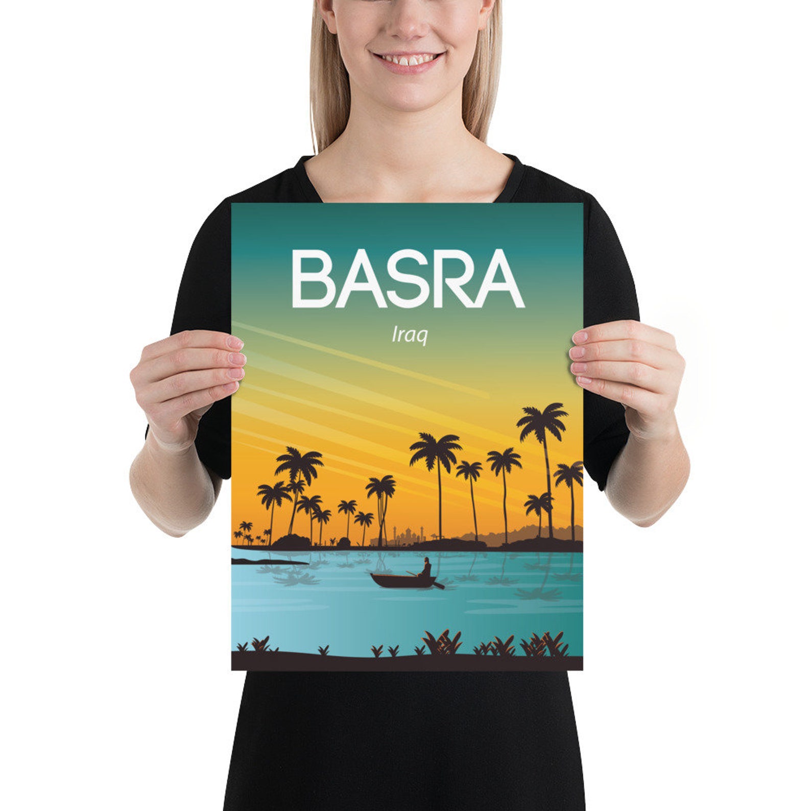 Basra Iraq Travel Poster Wall Art Poster Print Sizes: inches 8x10 12x16 ...