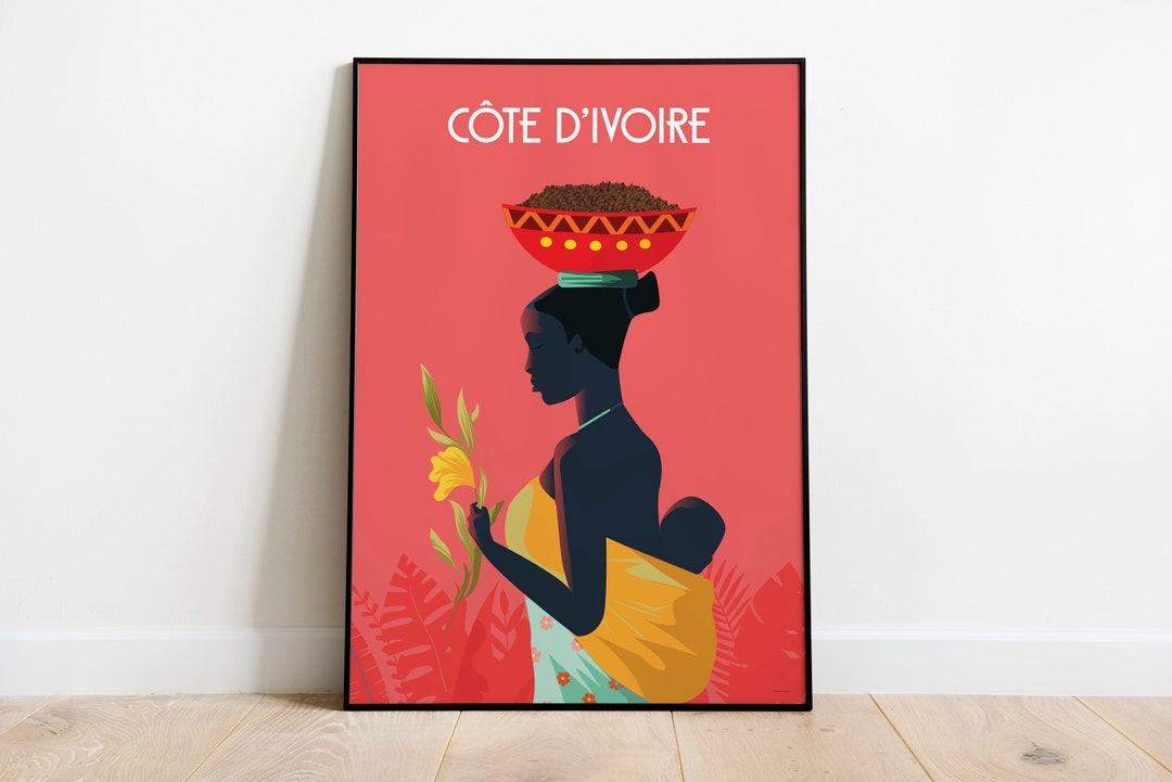 Cote D'ivoire Ivory Coast Travel Poster Travel Poster Wall Art Digital ...