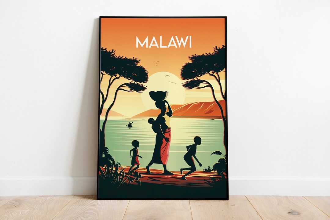 Malawi Africa Travel Poster Digital File A3 Size Wall Art, Instant ...