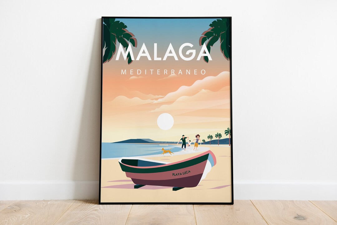 Malaga Travel Poster Digital File 70x100 Cm Size - Etsy