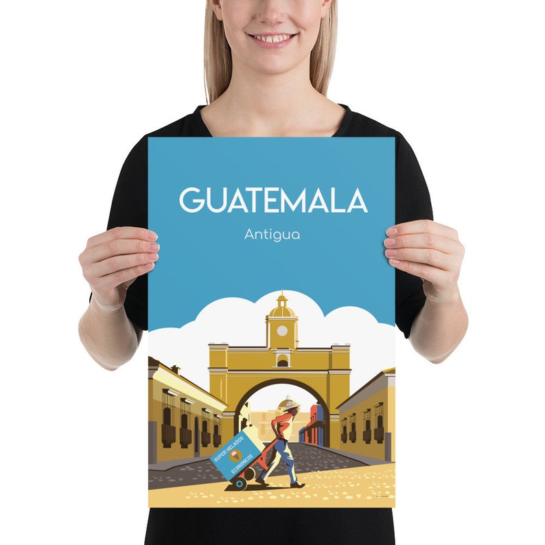 Antigua Guatemala Travel Poster Print Wall Art, Instant Sizes: (inches ...