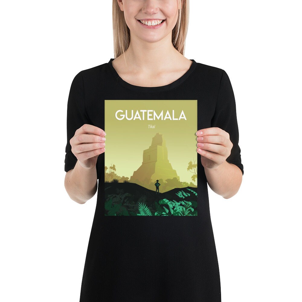 Guatemala | Vintage Travel Poster | Home & Living| Tropical Tikal Maya ...