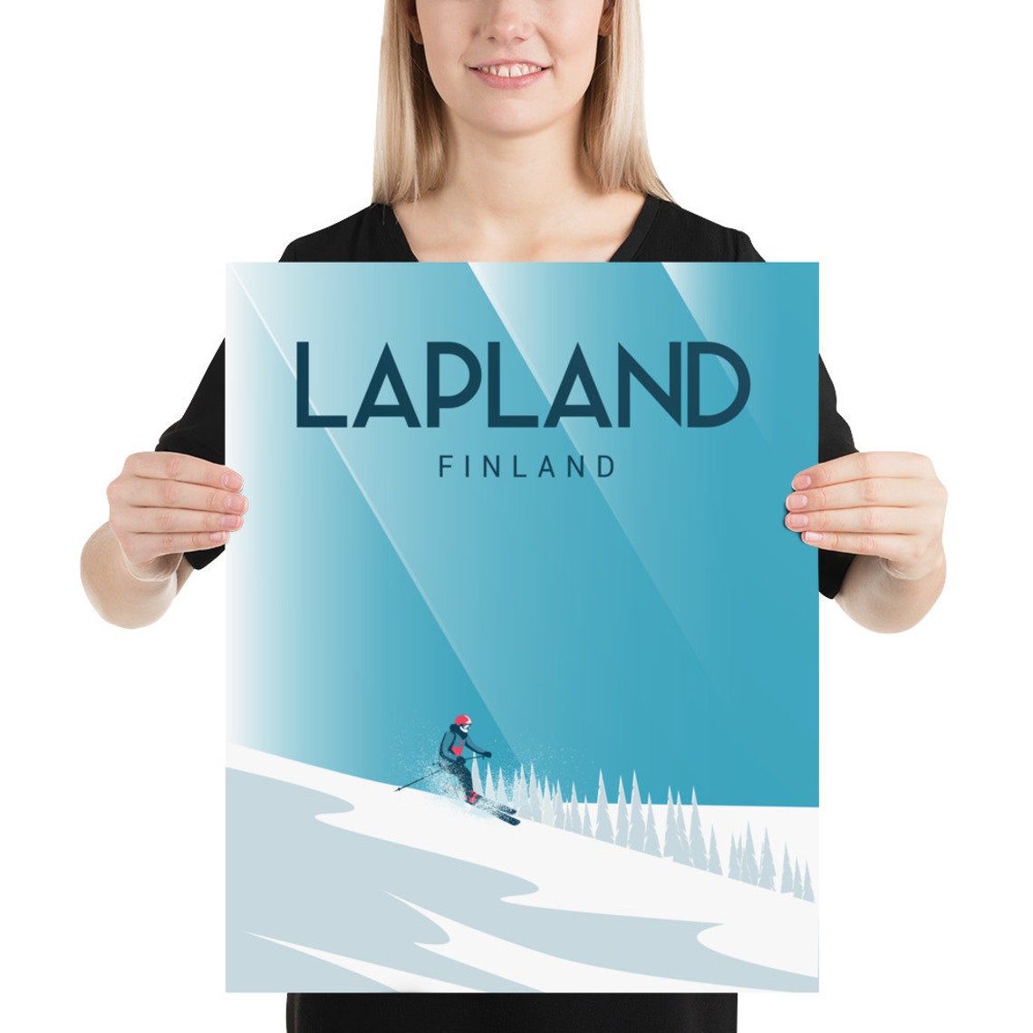 Lapland Finland Travel Poster - Wall Art Print Scandinavia Poster ...