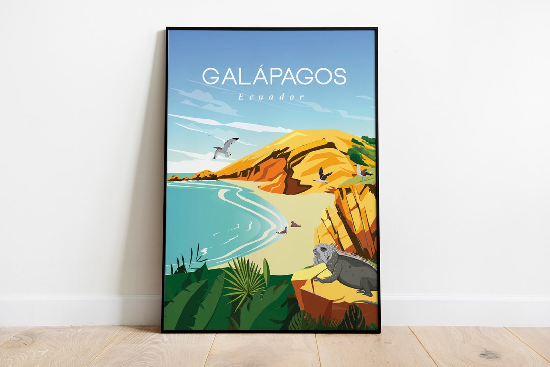 Galapagos Island Ecuador Travel Poster Digital File 12x16 Inches ...