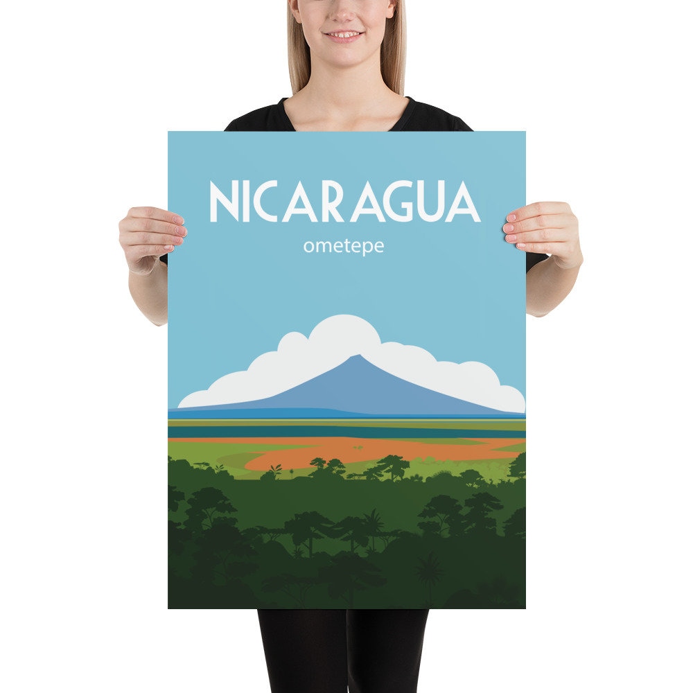 Nicaragua Travel Poster Wall Sizes (inches) 8x10 12x16 12x18 16x20 ...