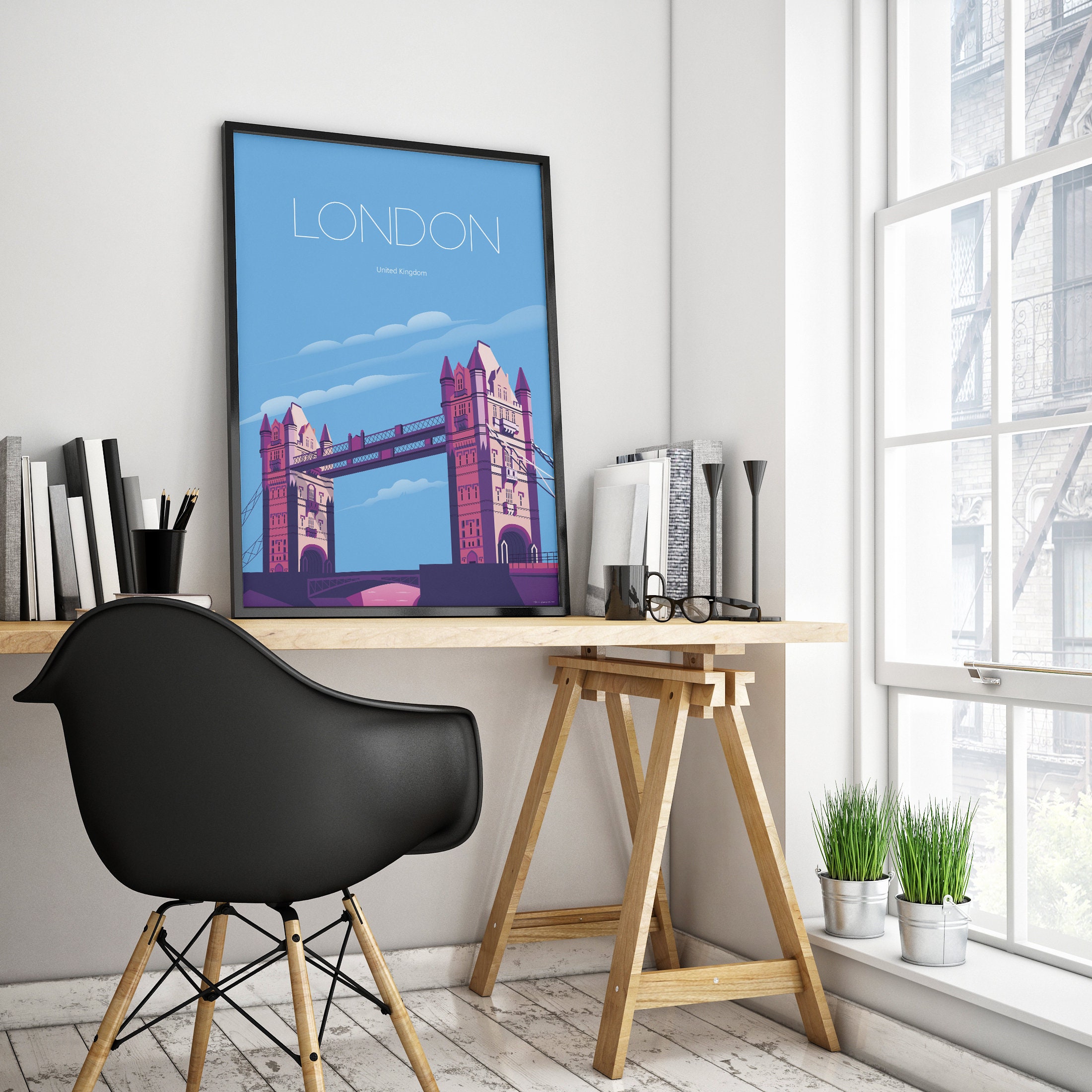 London England Travel Poster London Tower Bridge Print Poster Print ...