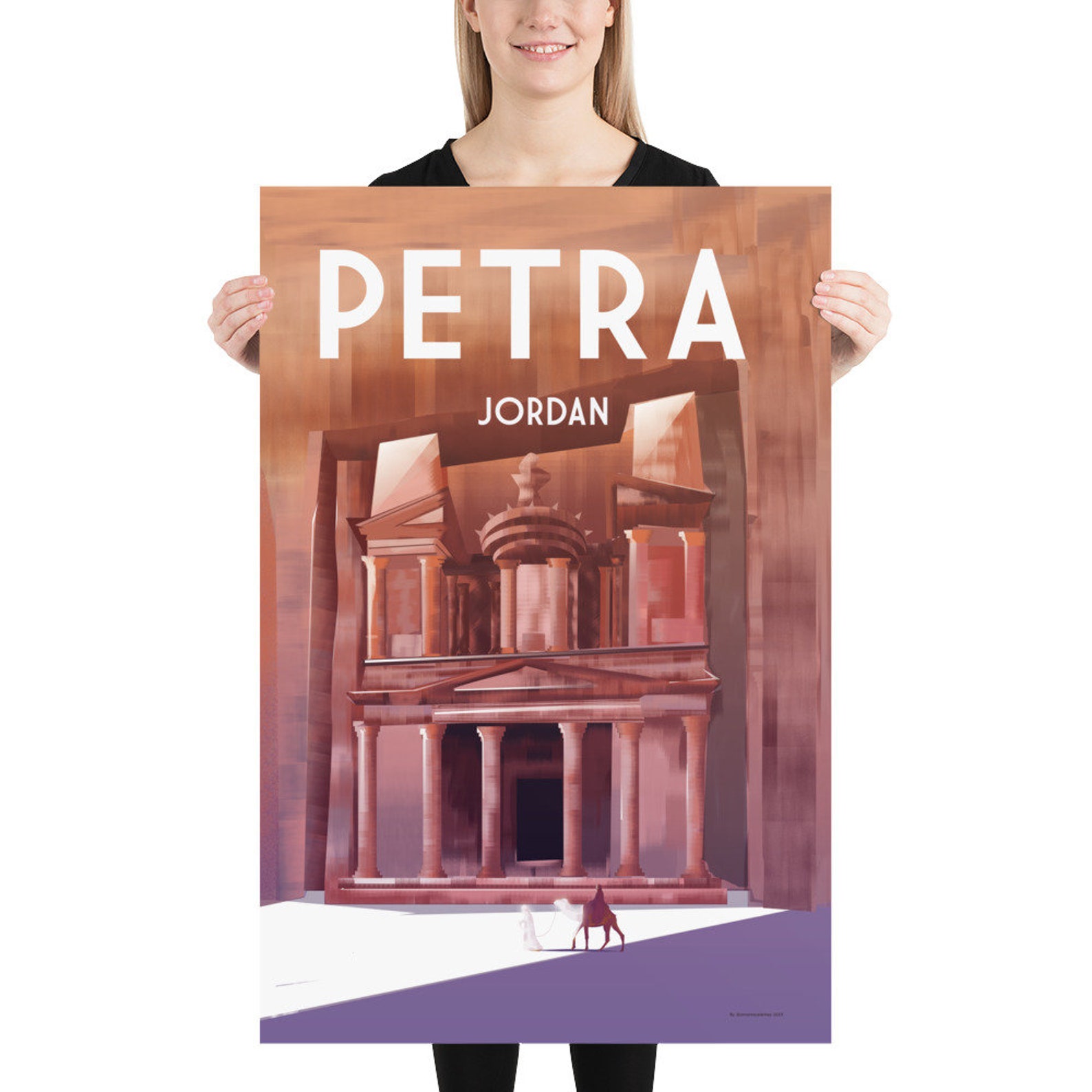 Jordan Petra Poster - Travel Art Print | Travel Poster Sizes: (inches ...