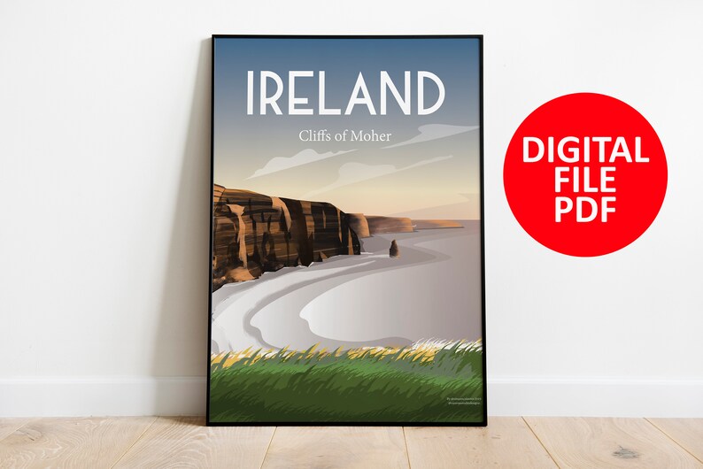 Ireland Poster Vintage Travel Poster Minimalist Art Prints | Etsy