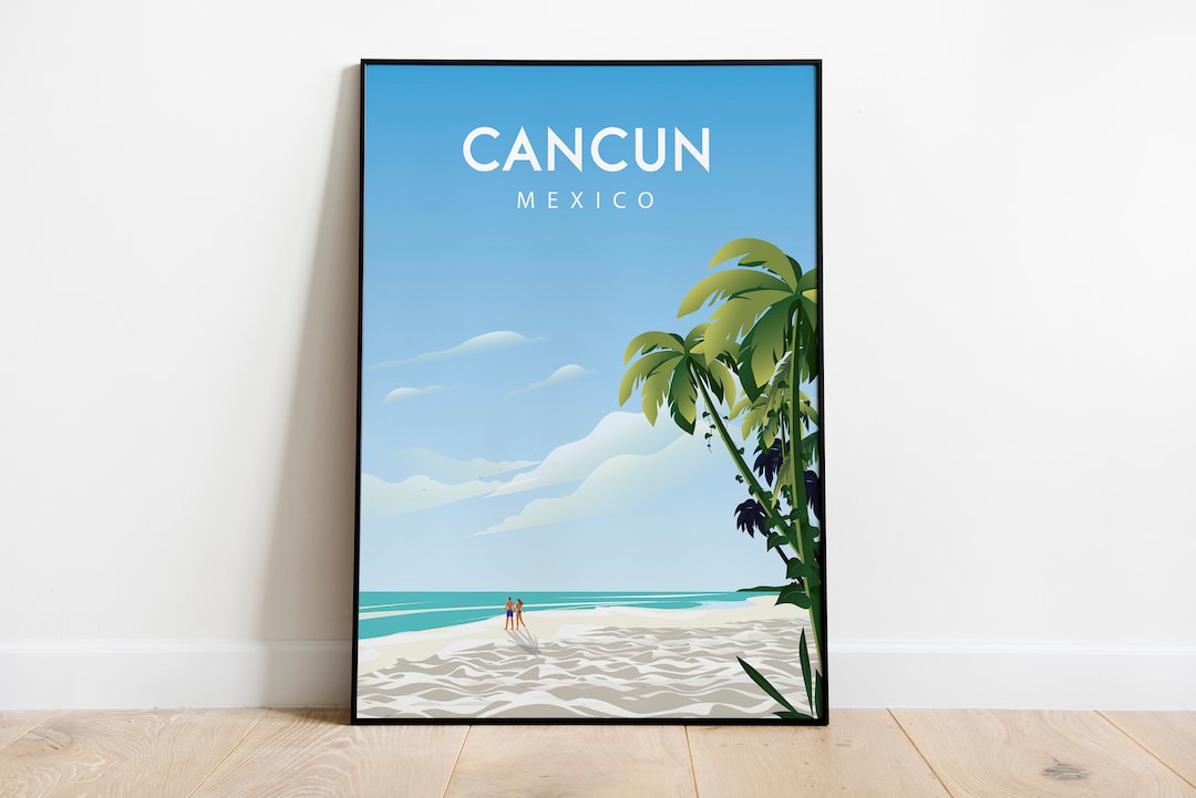Cancun Mexico Travel Poster Cancun Print, Cancun Travel Print, Cancun ...