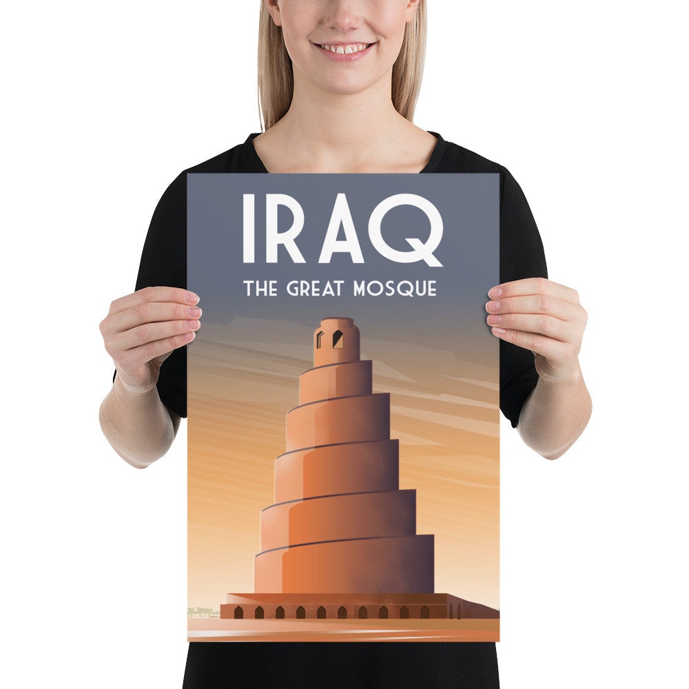 Iraq Travel Poster the Great Mosque Travel Poster Sizes: - Etsy