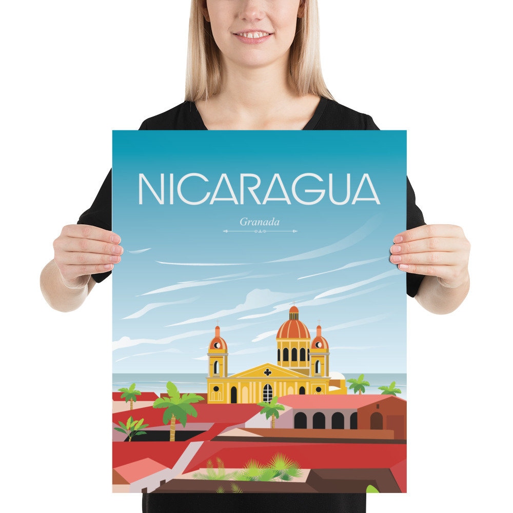 Nicaragua Granada Travel Poster Wall Art Print Digital Art - Etsy