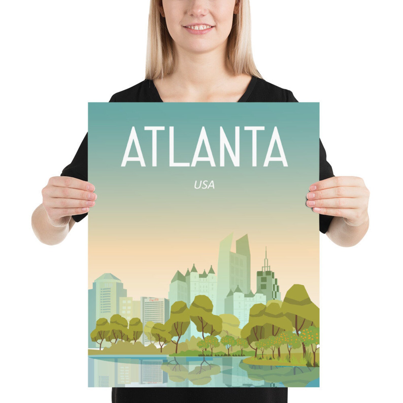 Atlanta Print Atlanta Travel Poster Atlanta Georgia Sizes: - Etsy