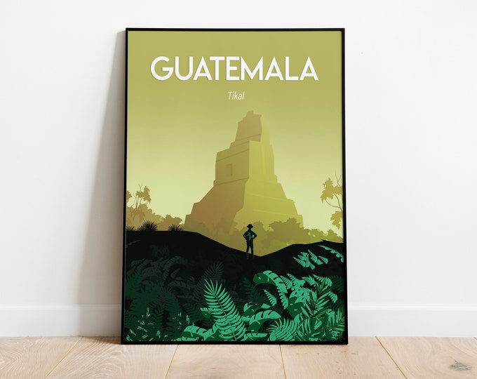 Guatemala Travel Poster ANTIGUA Guatemala Wall Décor Sizes: 810 ,1218 ...