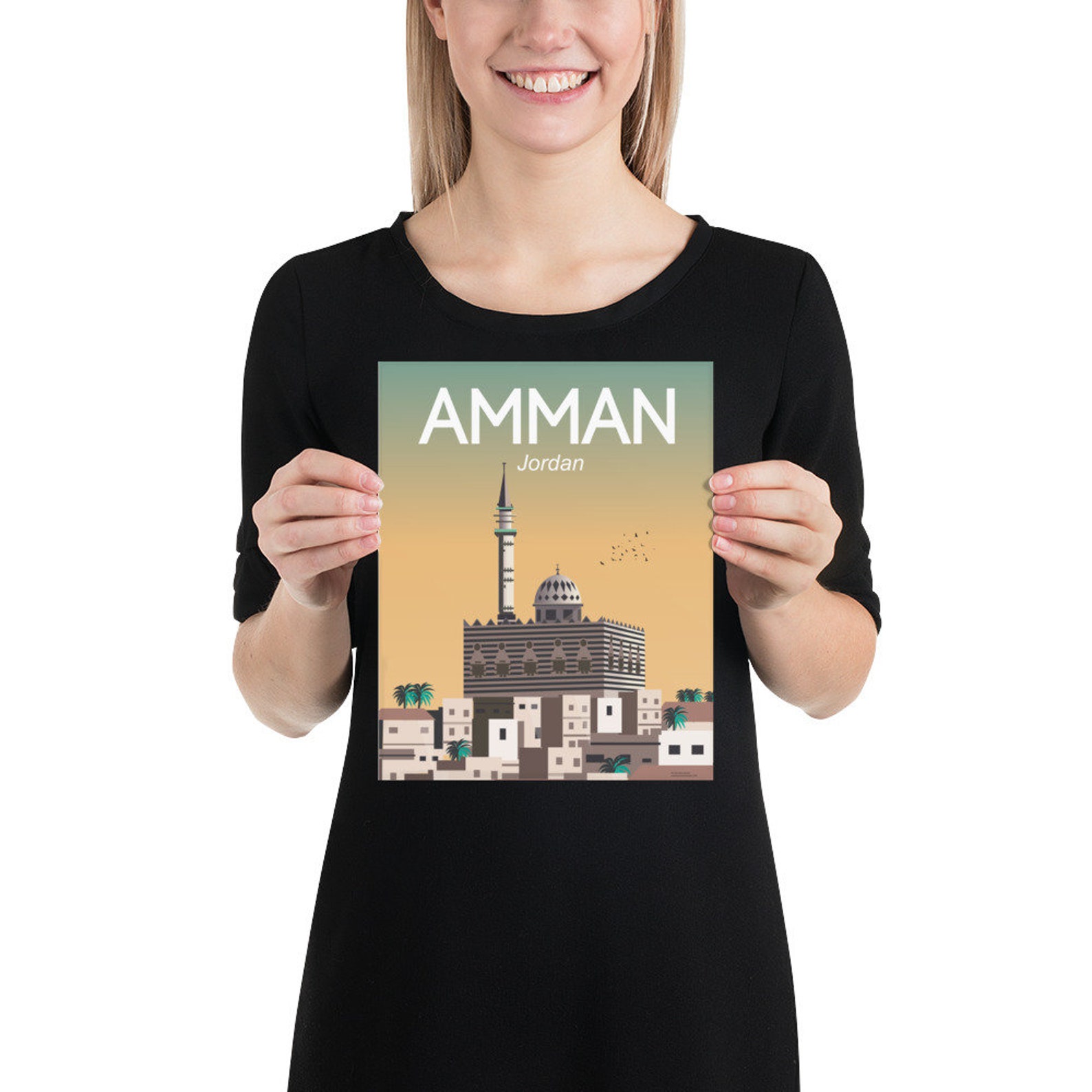 Amman Jordan Travel Poster Wall Art Poster Print Sizes: inches 8x10 ...