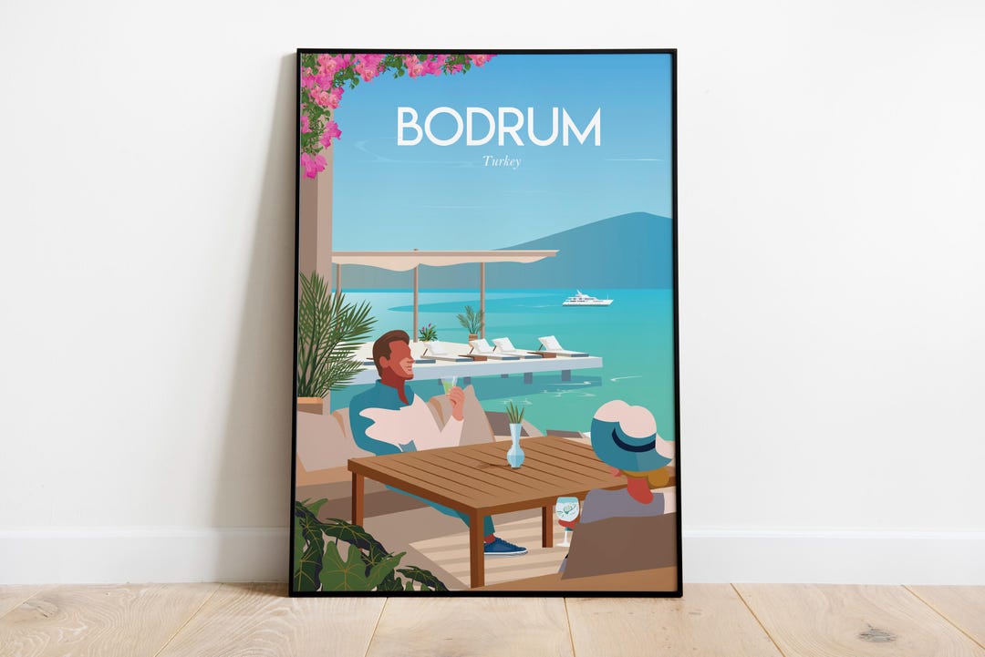 Bodrum Turkey Travel Poster Digital Poster 16x24 Inches Digital File - Etsy