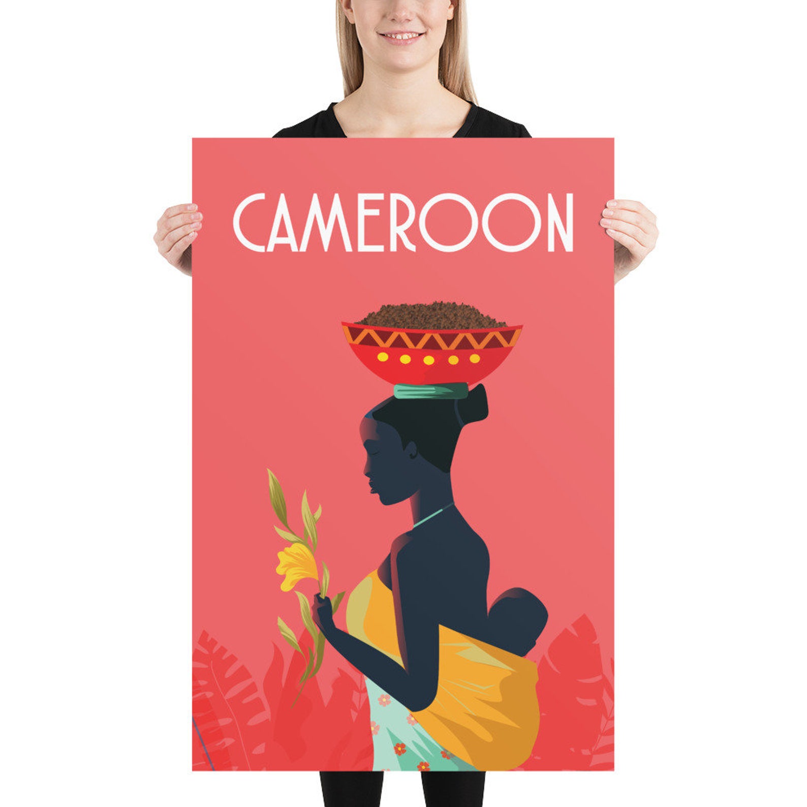 Cameroon Travel Poster Vintage Porster African Woman Poster - Etsy