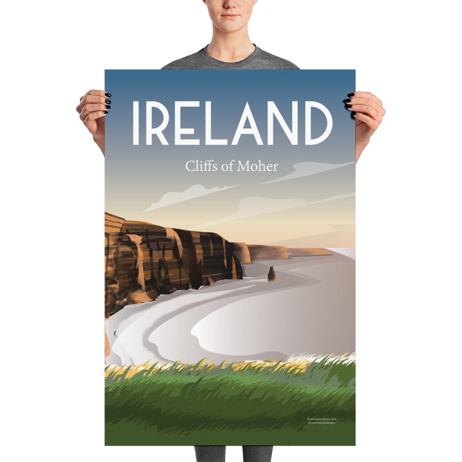 Cliffs of Moher Ireland Travel Poster | Enhanced Matte Paper Perfect ...