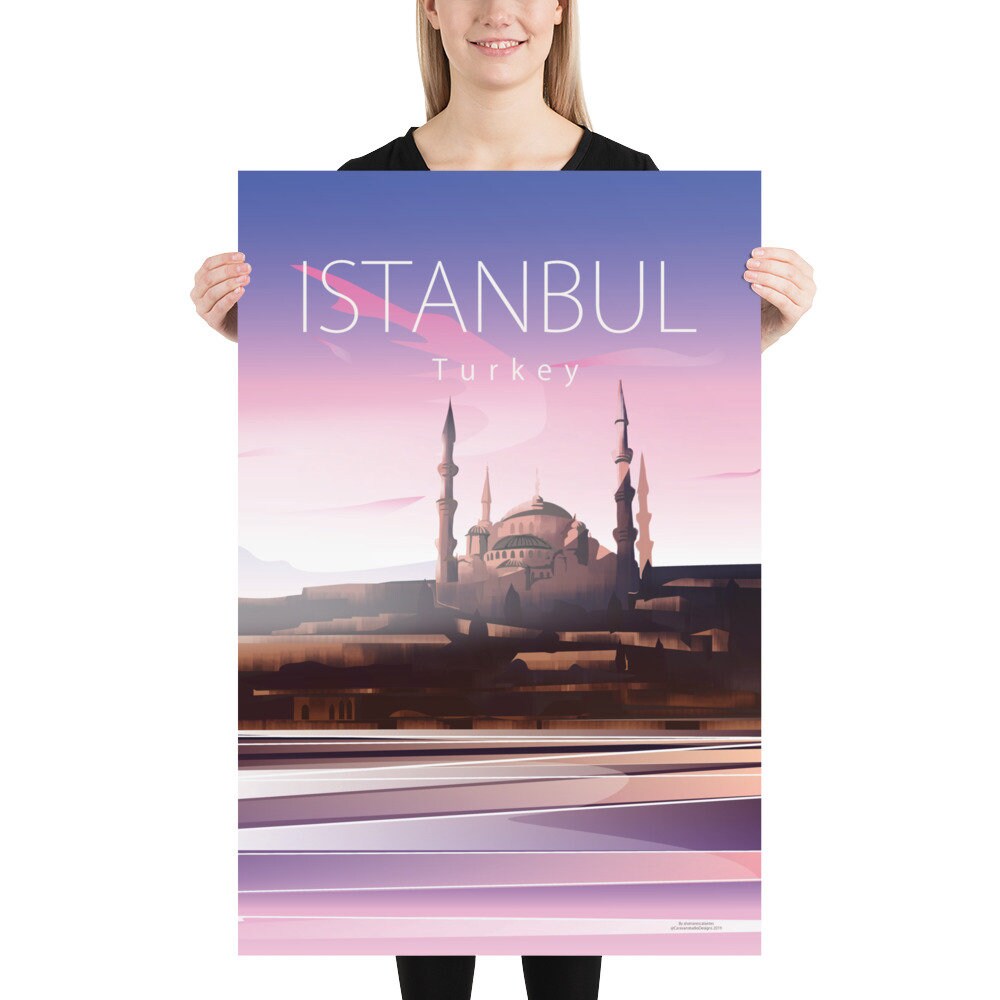 Istanbul Turkey Travel Poster Wall Art Print Sizes: inches - Etsy