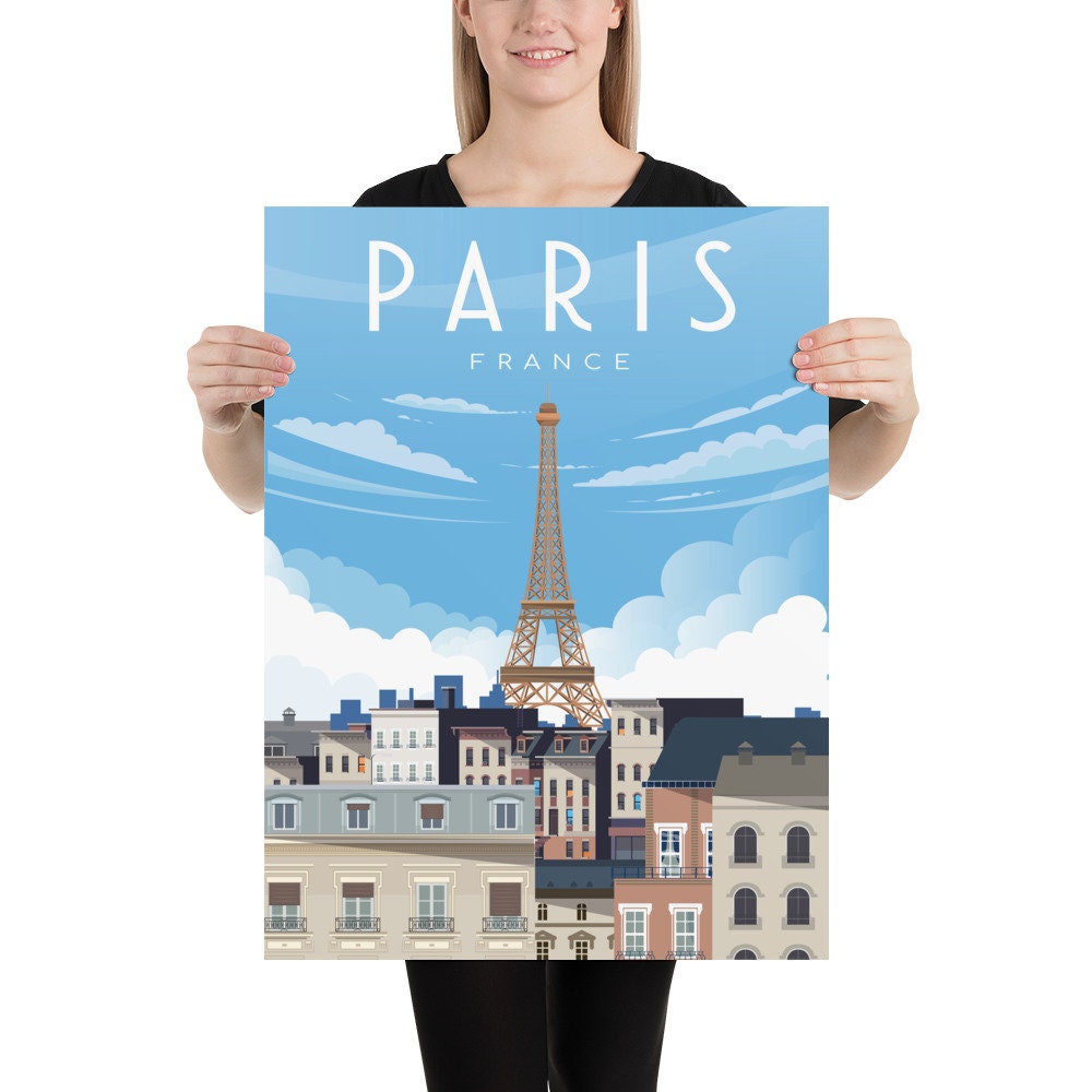 Paris Travel Poster City Travel Poster Paris Eiffel Tower Wall | Etsy