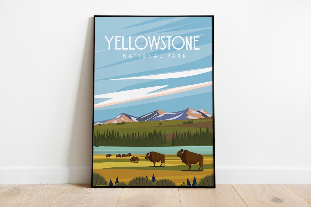 Yellowstone National Park Travel Poster Vintage Usa Poster - Etsy