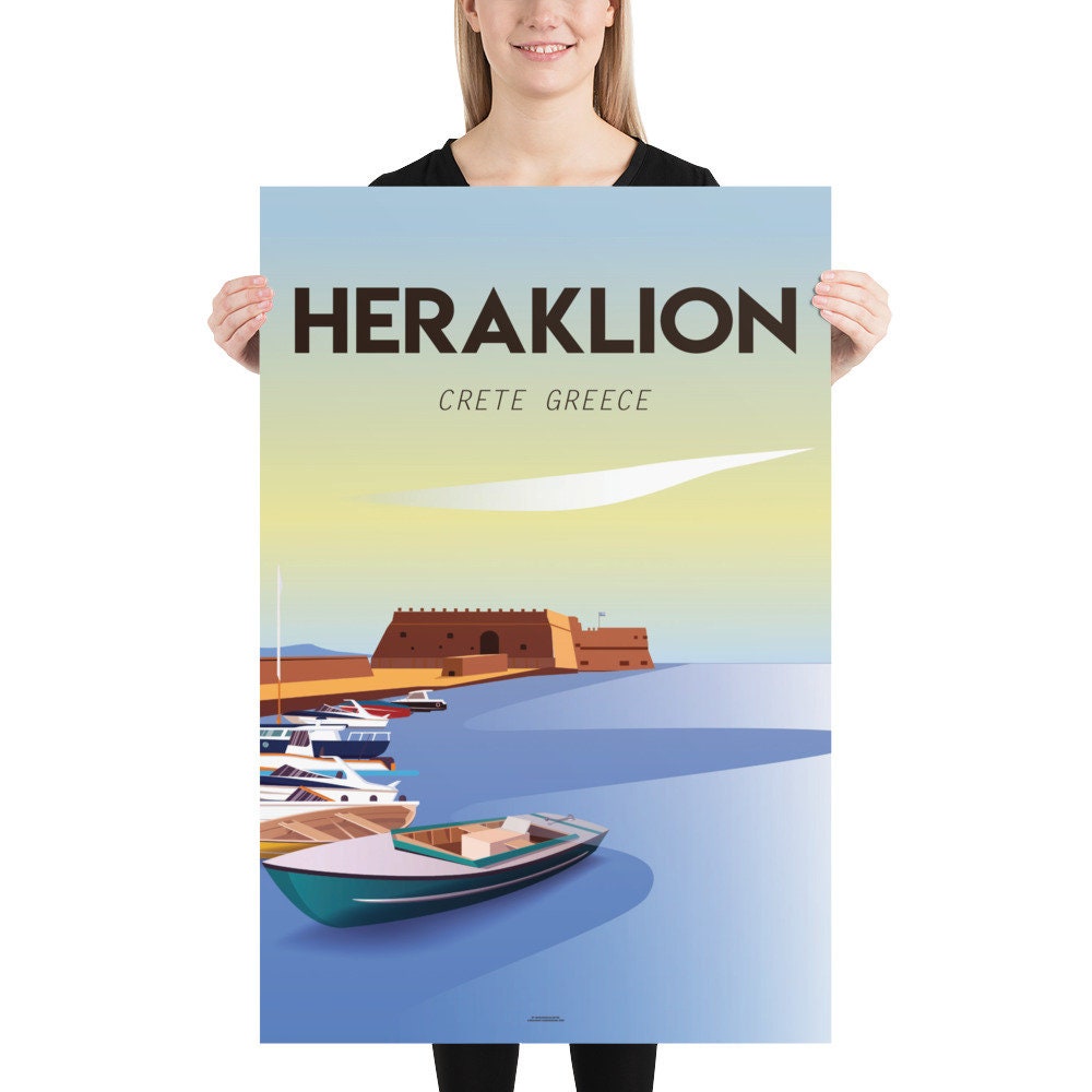 Greece Heraklion Crete Travel Poster | Home & Living| Wall Décor Sizes ...