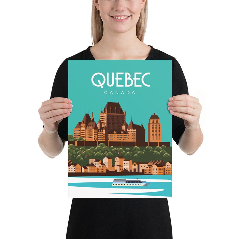 Quebec Canada Vintage Travel Poster Size (inches) 8x10 12x16 16x20 ...