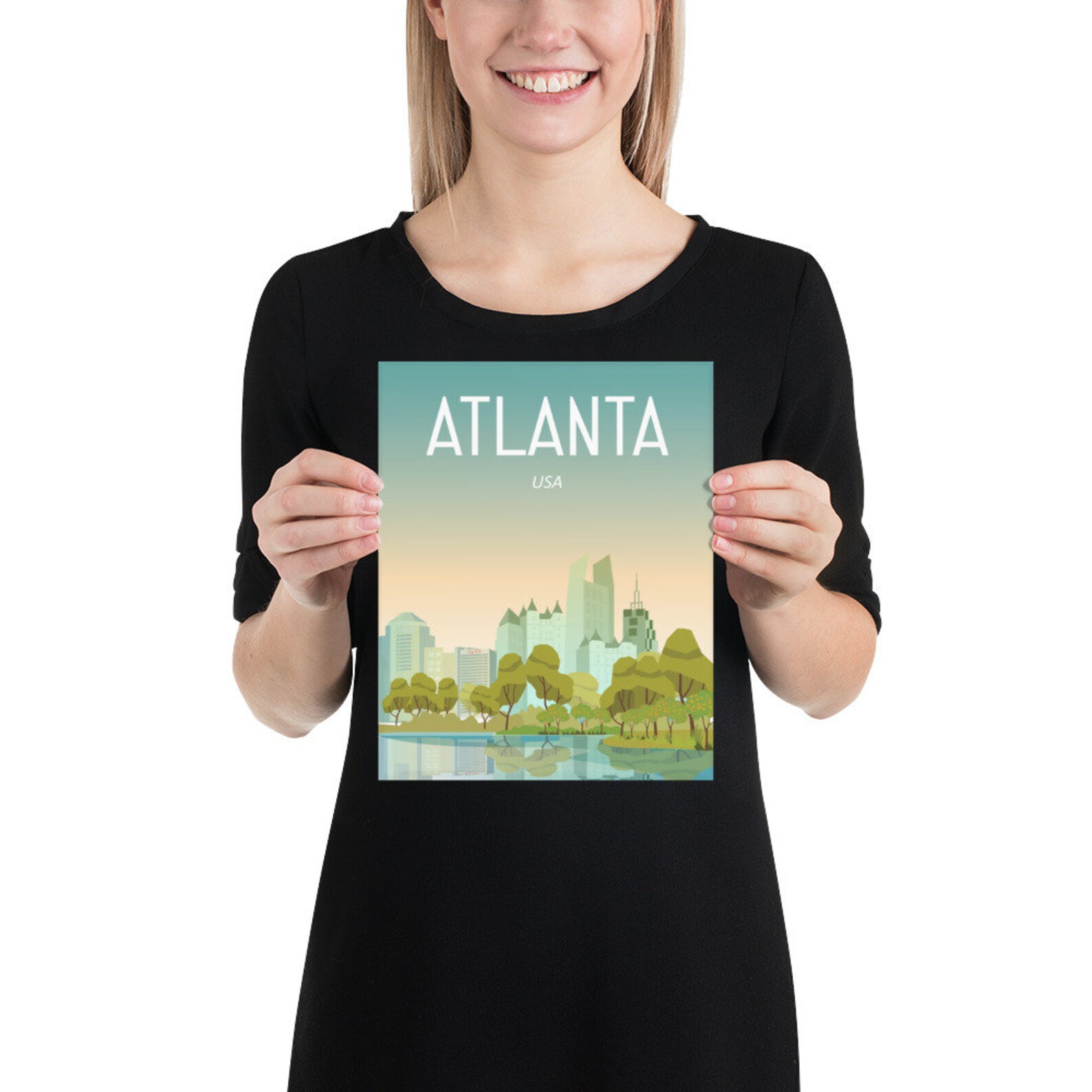 Atlanta Print Atlanta Travel Poster Atlanta Georgia Sizes: - Etsy