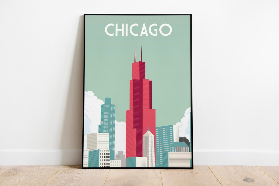 Chicago Illinois | Vintage Travel Poster |chicago Poster | City Poster ...