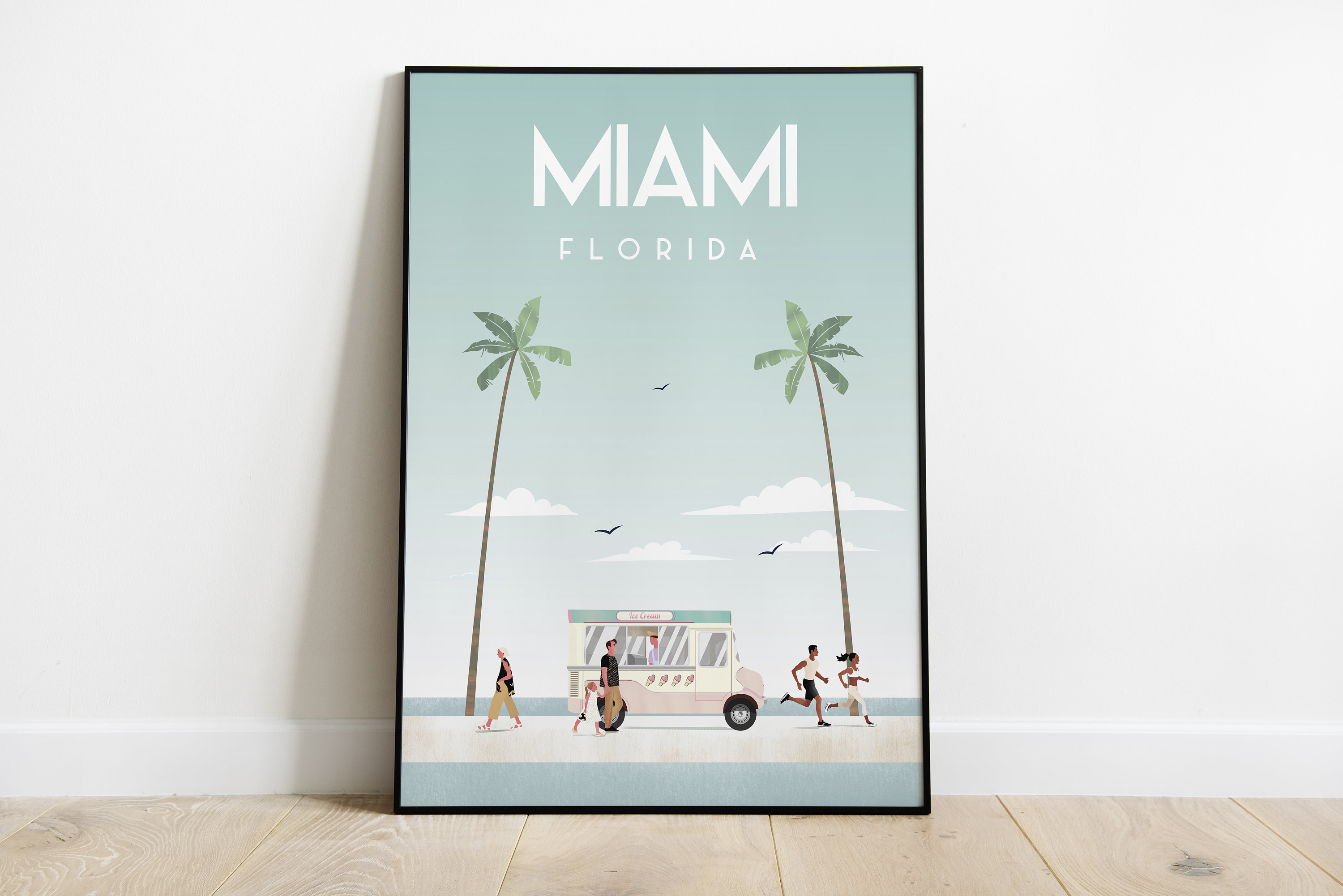 Miami Travel Poster South Beach Vintage Retro Poster Travel - Etsy