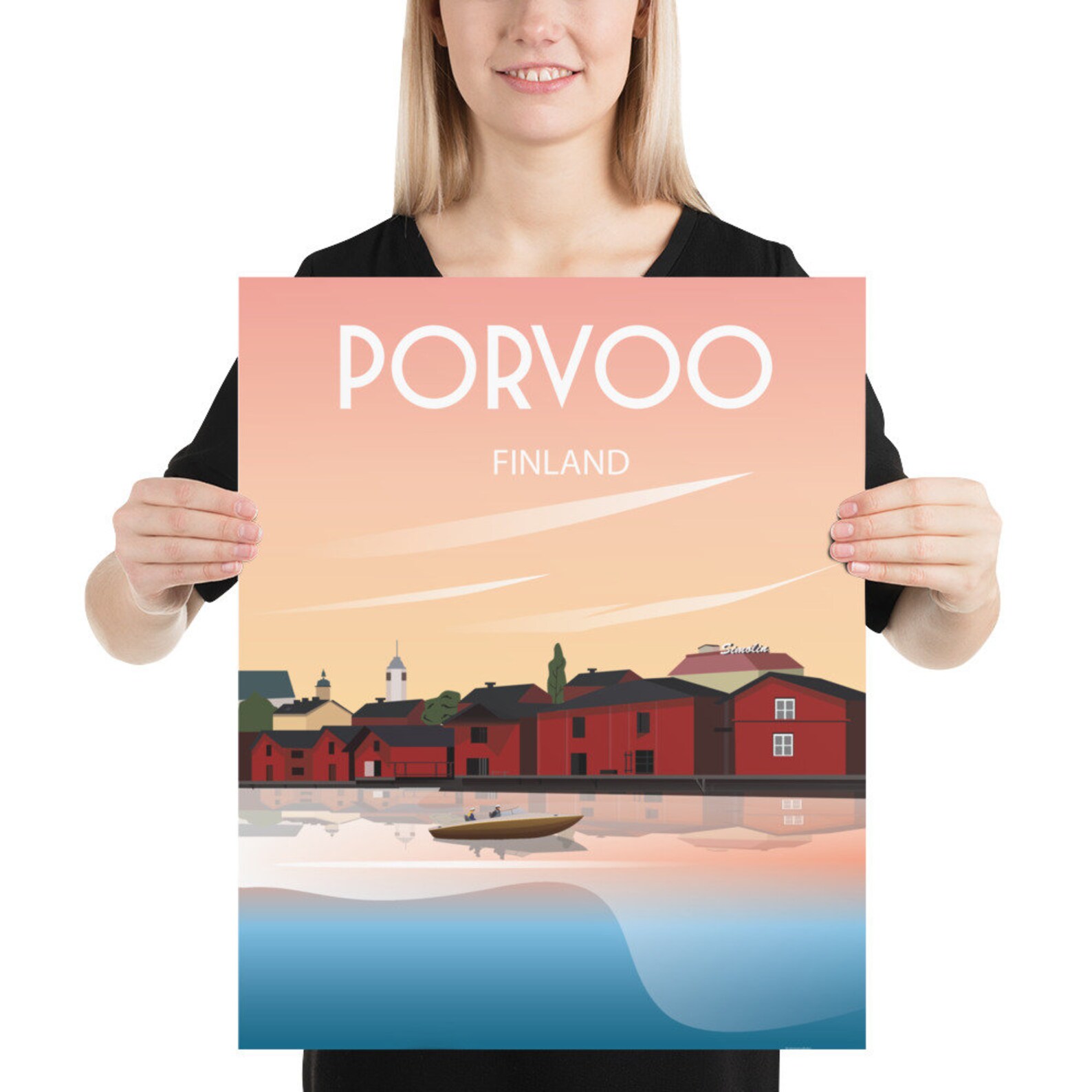 Porvoo Finland Travel Poster Wall Art Print Scandinavia - Etsy