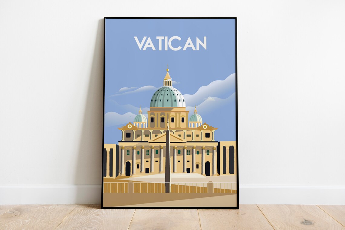 Vatican Italy Travel Poster 8x10 Inches Digital File - Etsy
