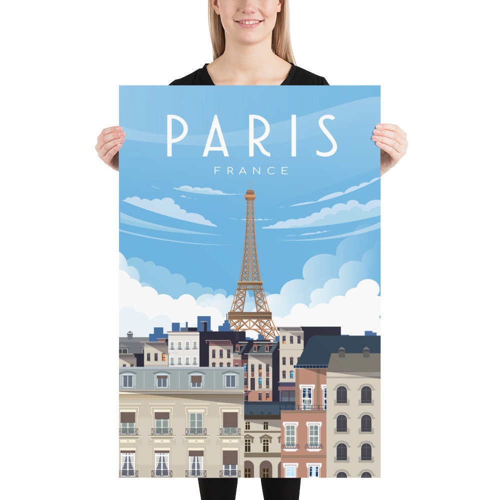 Paris Travel Poster City Travel Poster Paris Eiffel Tower Wall | Etsy