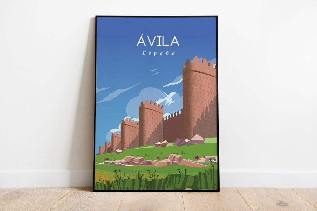 Avila Spain Travel Poster Digital File 12x16 Inches Size Digital Poster ...