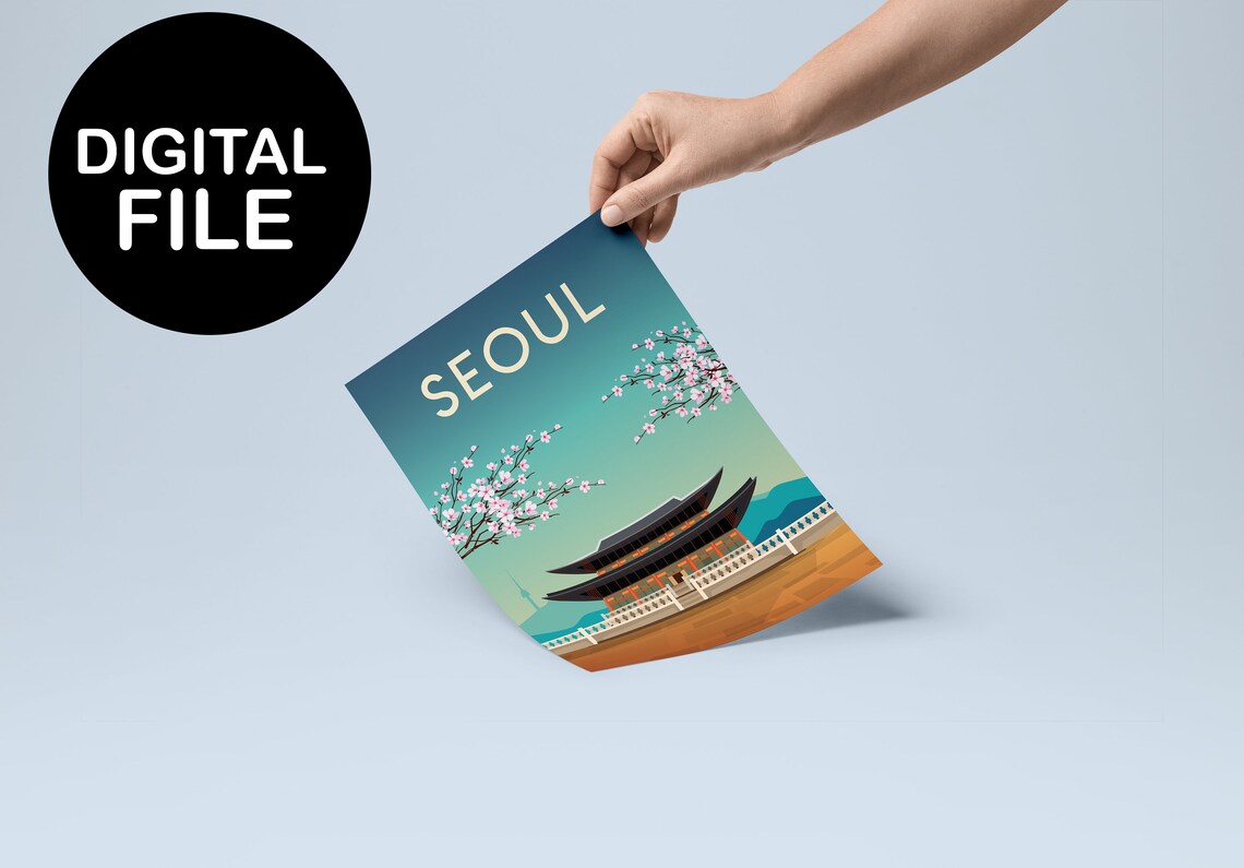 Seoul South Korea Travel Poster Digital File Poster Insta - Etsy