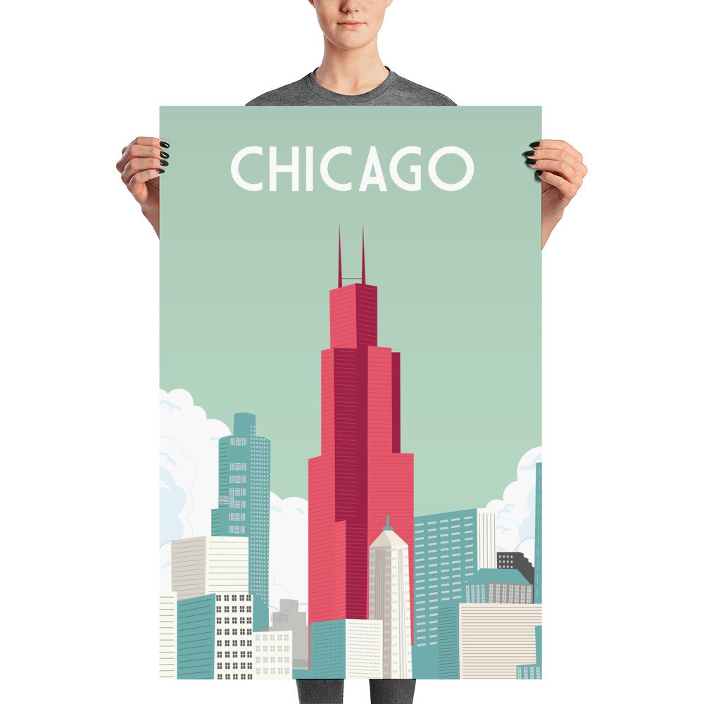 Chicago Illinois | Vintage Travel Poster |chicago Poster | City Poster ...
