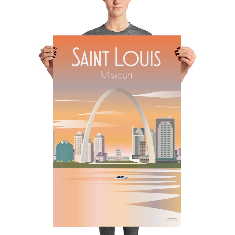 Saint Louis Missouri Midwestern United States Travel Poster | ! Sizes ...