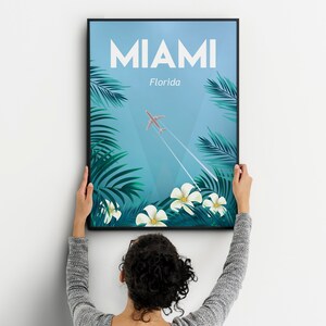 Miami Florida Travel Poster Wall Art Poster Home & Living| Wall Décor ...