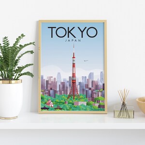 Tokyo Japan Travel Poster Digital File Insta Dowload Size 16x20 Inches ...