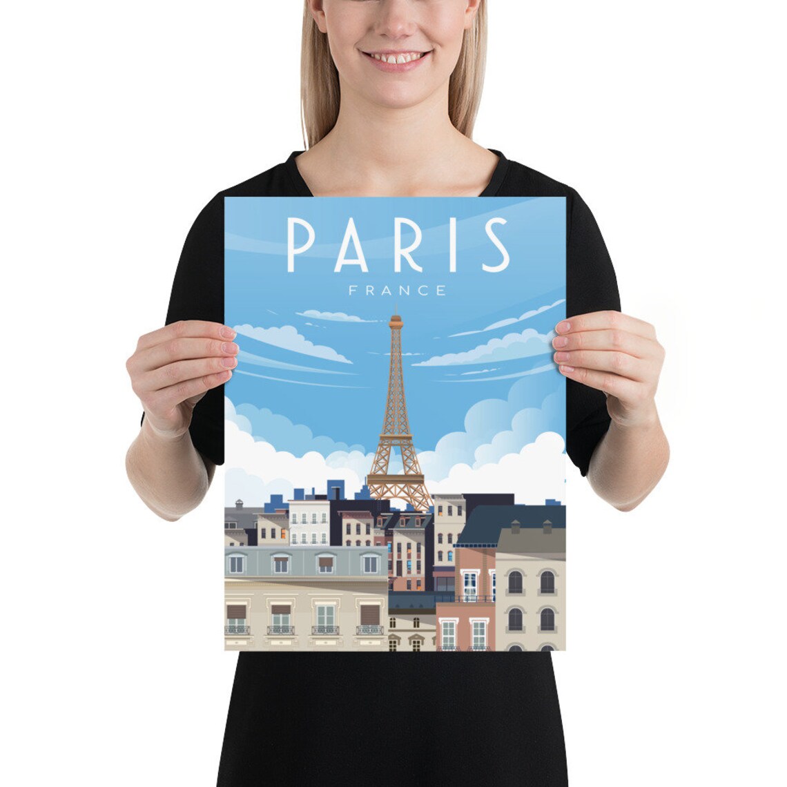 Paris Travel Poster City Travel Poster Paris Eiffel Tower Wall | Etsy