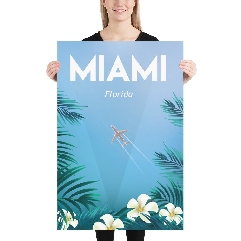 Miami Florida Travel Poster Wall Art Poster Home & Living - Etsy UK